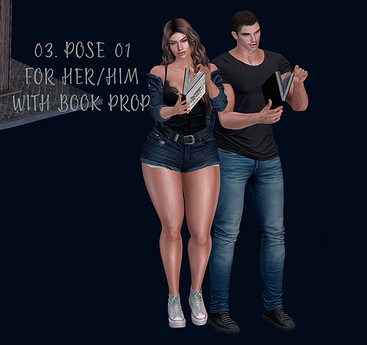 Second Life Marketplace - 03. Amitie BookShop Gacha (Pose with book props)